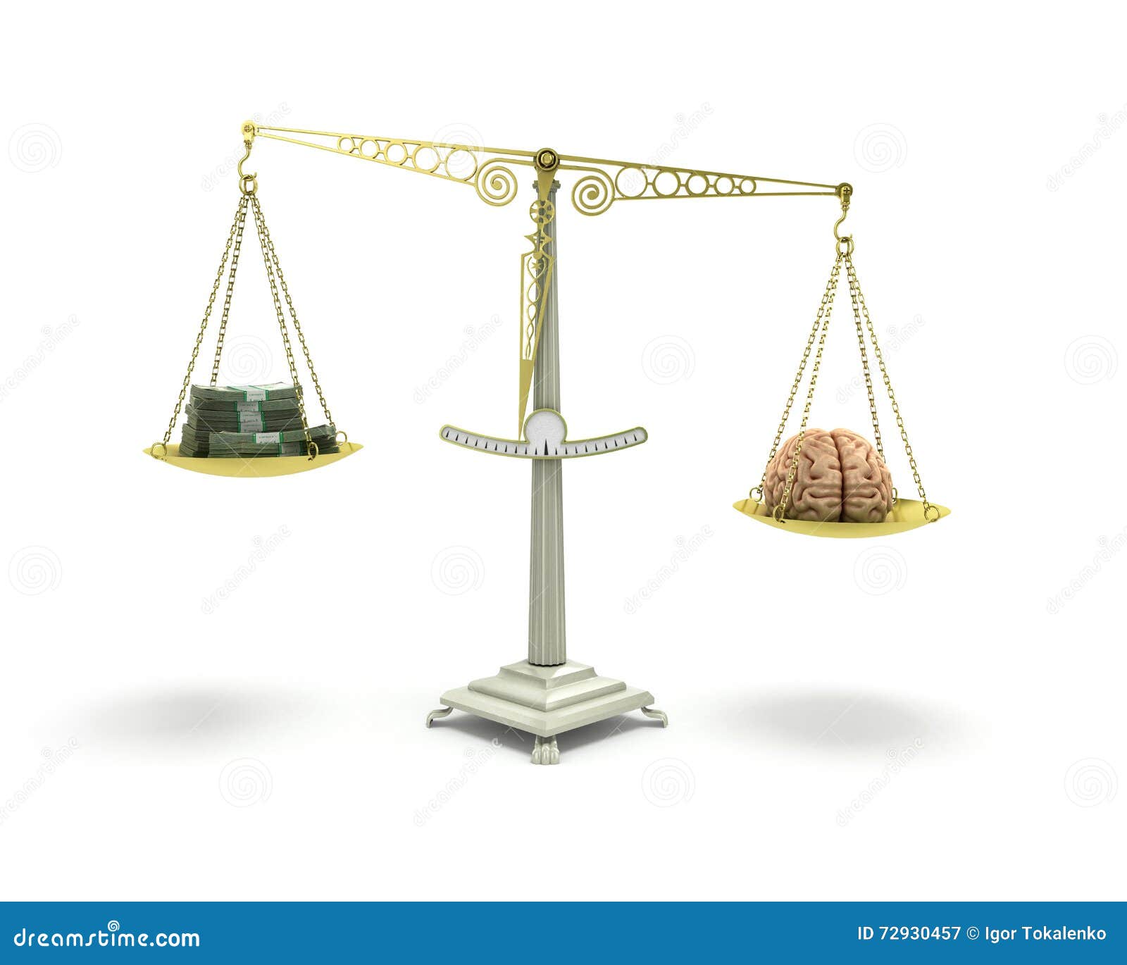 Knowledge is Money Business Concept 3d Illustration on White Stock ...