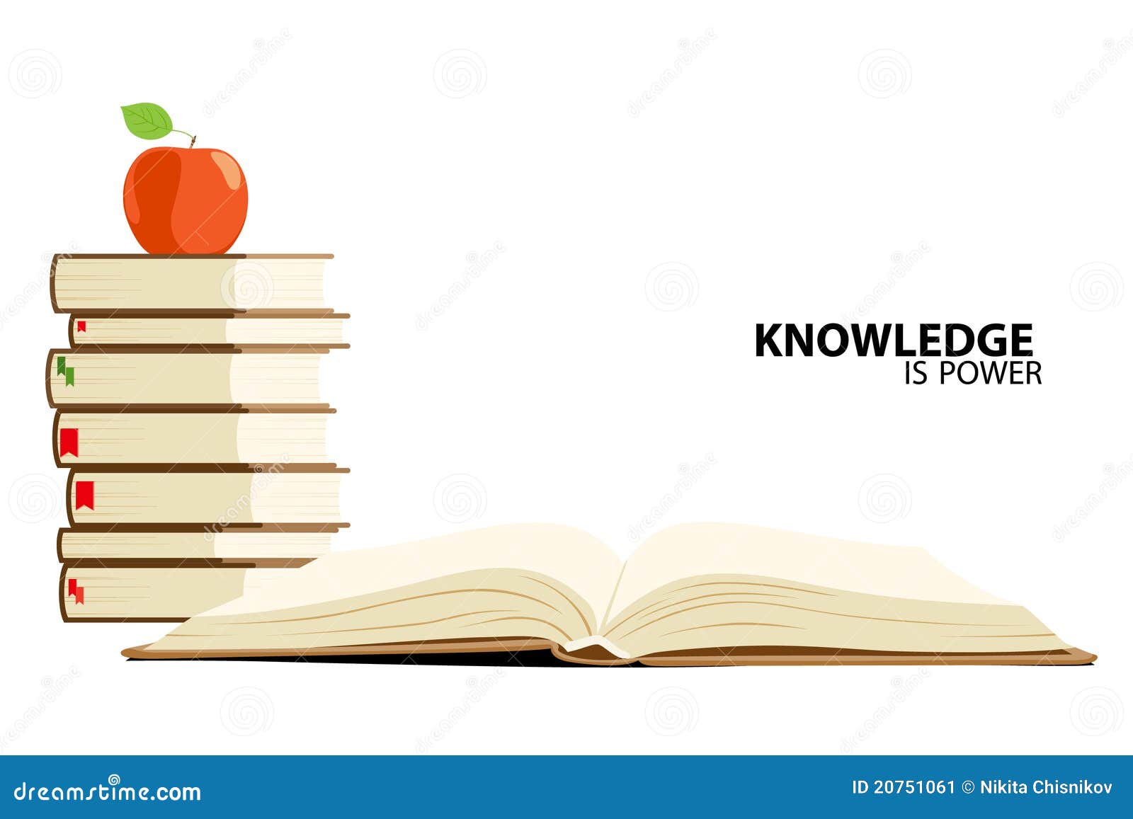 Knowledge is power stock vector. Illustration of page - 20751061
