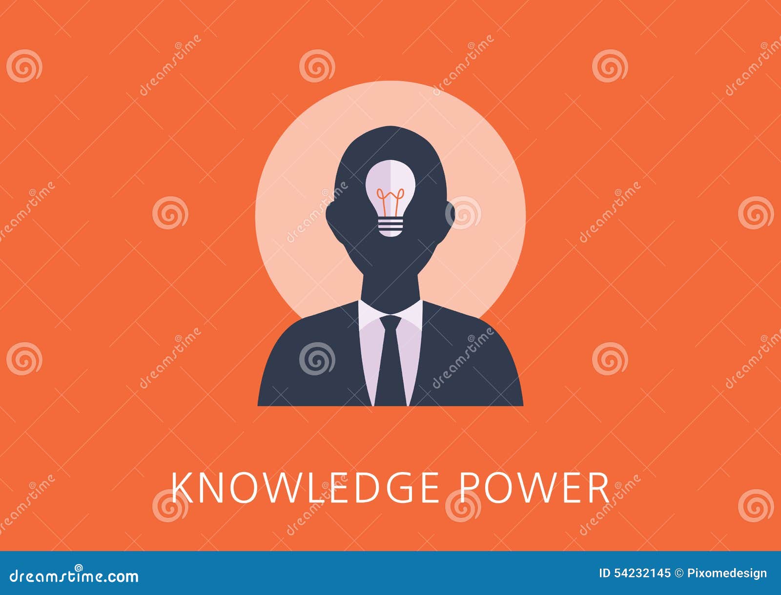 Knowledge Power Concept Flat Icon Stock Vector - Illustration of ...