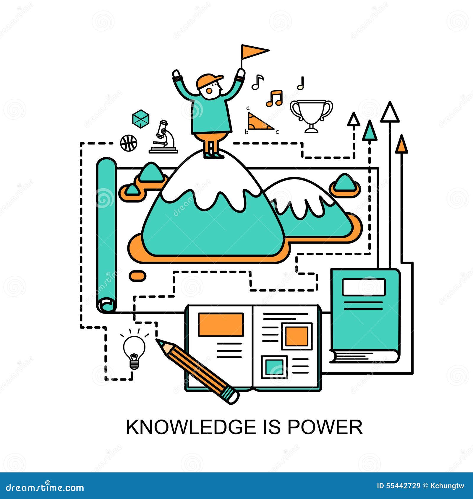 Knowledge is power concept stock vector. Illustration of efficient ...