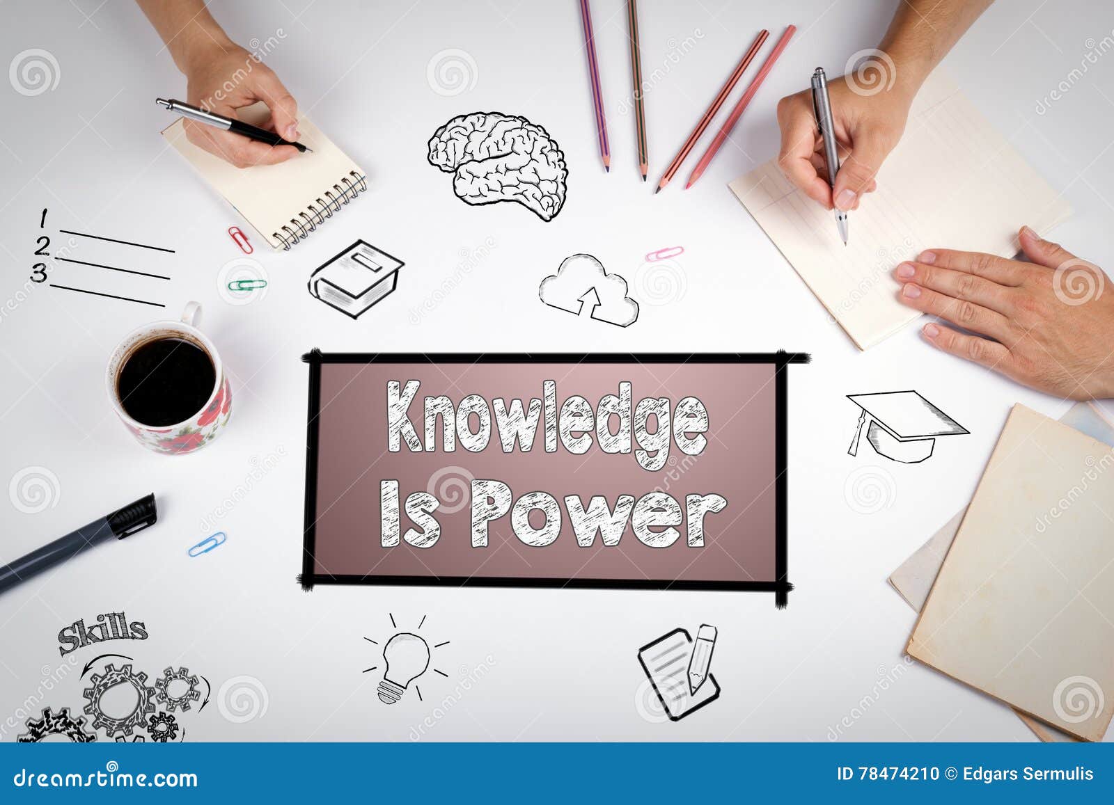 Knowledge is Power Concept. the Meeting at the White Office Table Stock ...