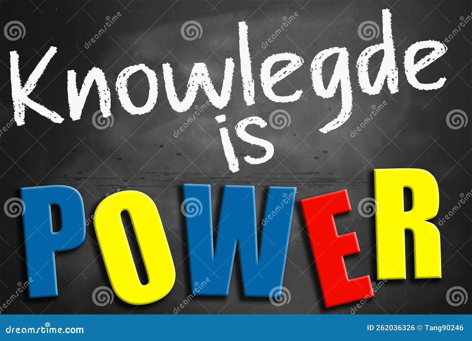 Knowledge is Power Conceptual Words on Blackboard Stock Illustration - Illustration of board ...