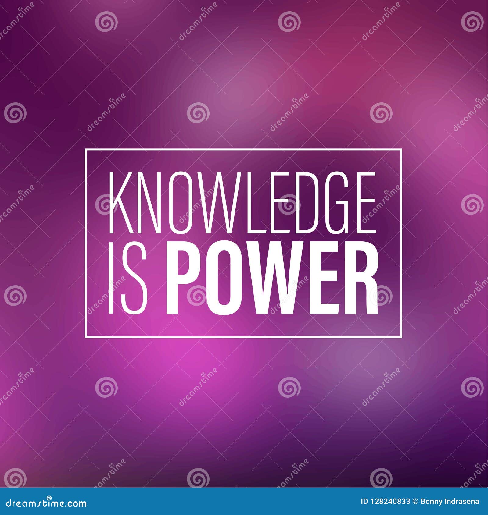 Knowledge is Power. Inspirational and Motivation Quote Stock Vector ...