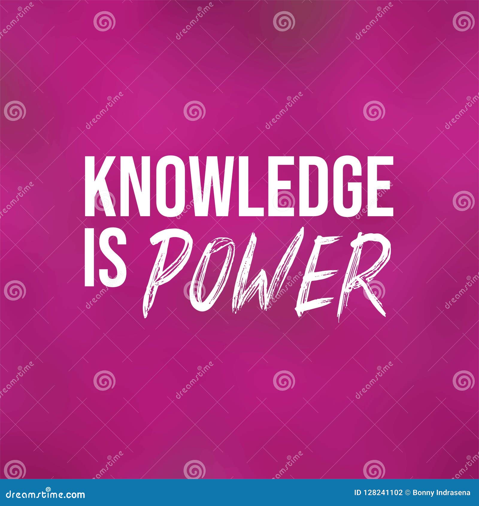 Knowledge is Power. Inspirational and Motivation Quote Stock Vector ...