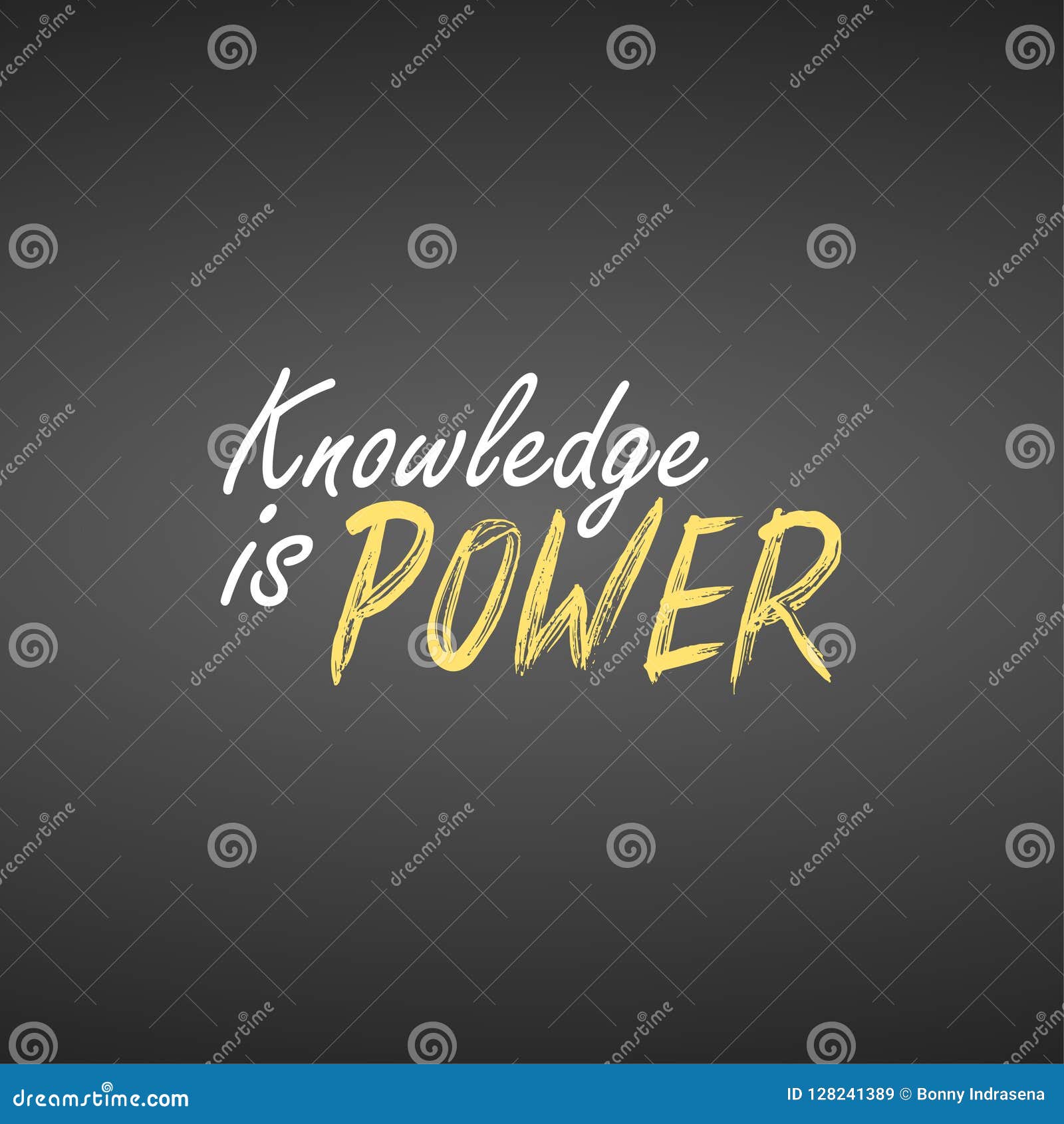 Knowledge is Power. Inspirational and Motivation Quote Stock Vector ...