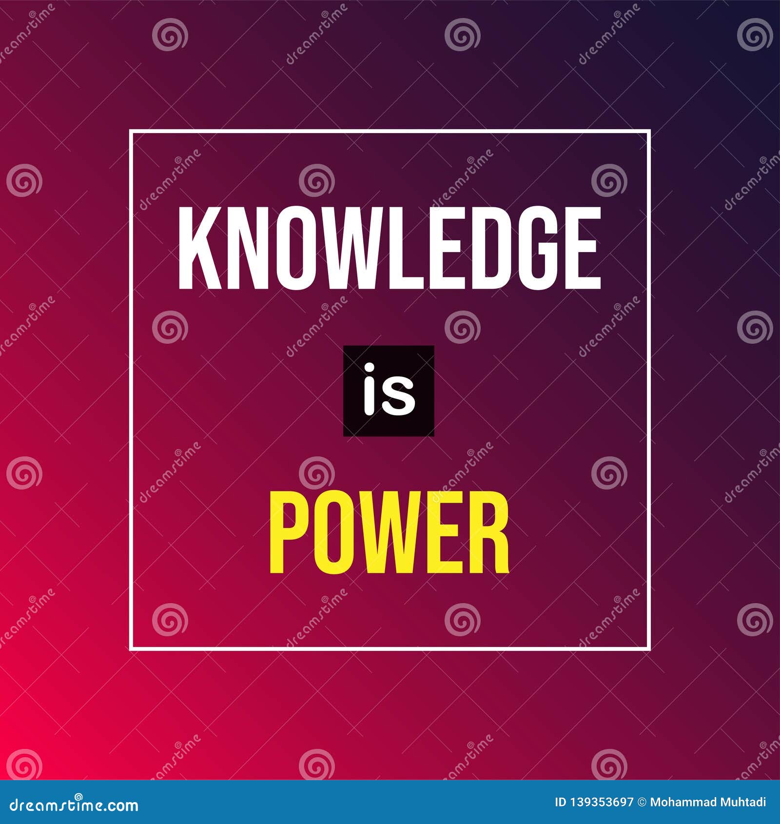 Knowledge is Power. Life Quote with Modern Background Vector Stock ...