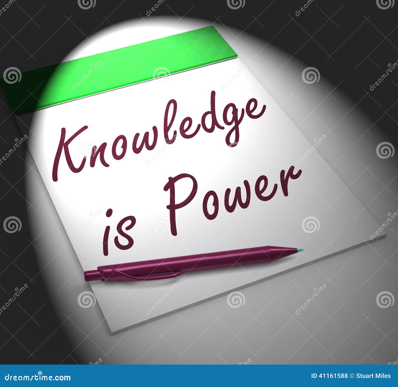 Knowledge is Power Notebook Displays Successful Intellect and Me Stock ...