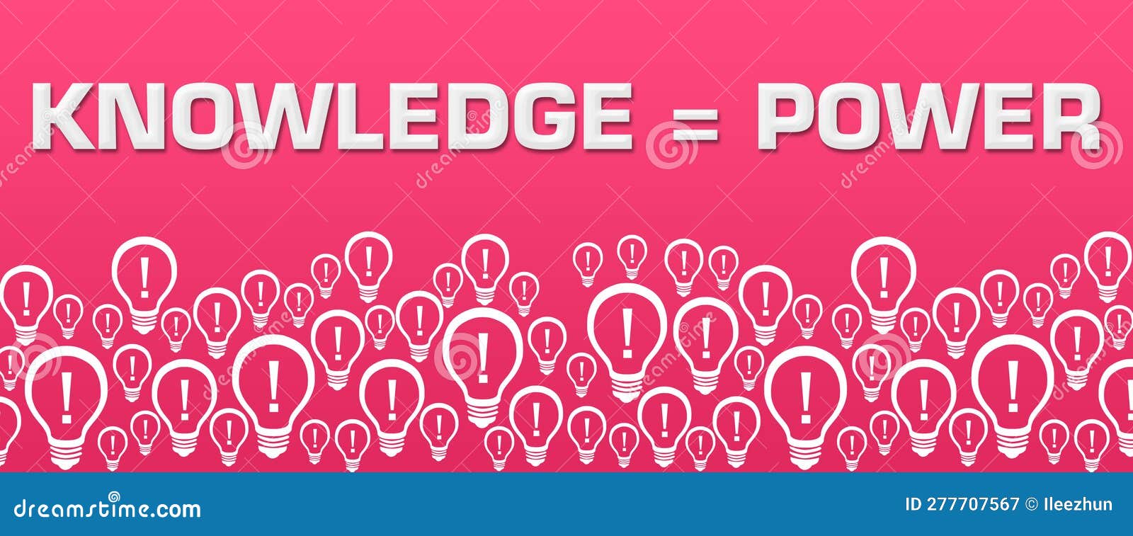 Knowledge is Power Pink Background Bulbs Bottom Text Stock Illustration ...