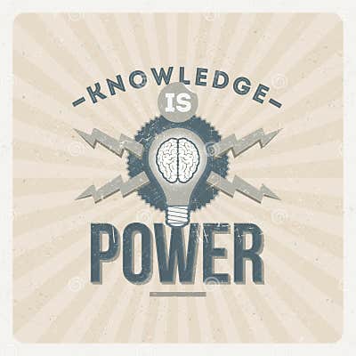 Knowledge is power stock vector. Illustration of brain - 42703180