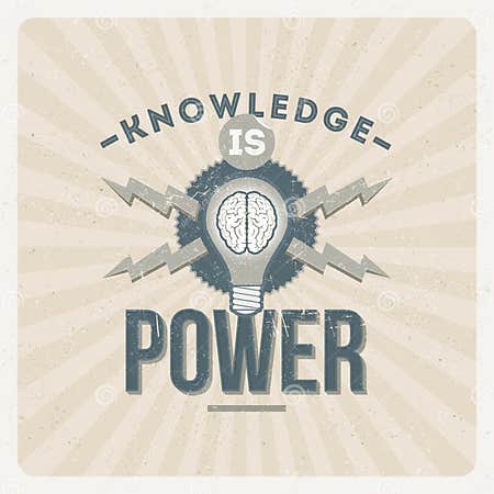 Knowledge is power stock vector. Illustration of brain - 42703180