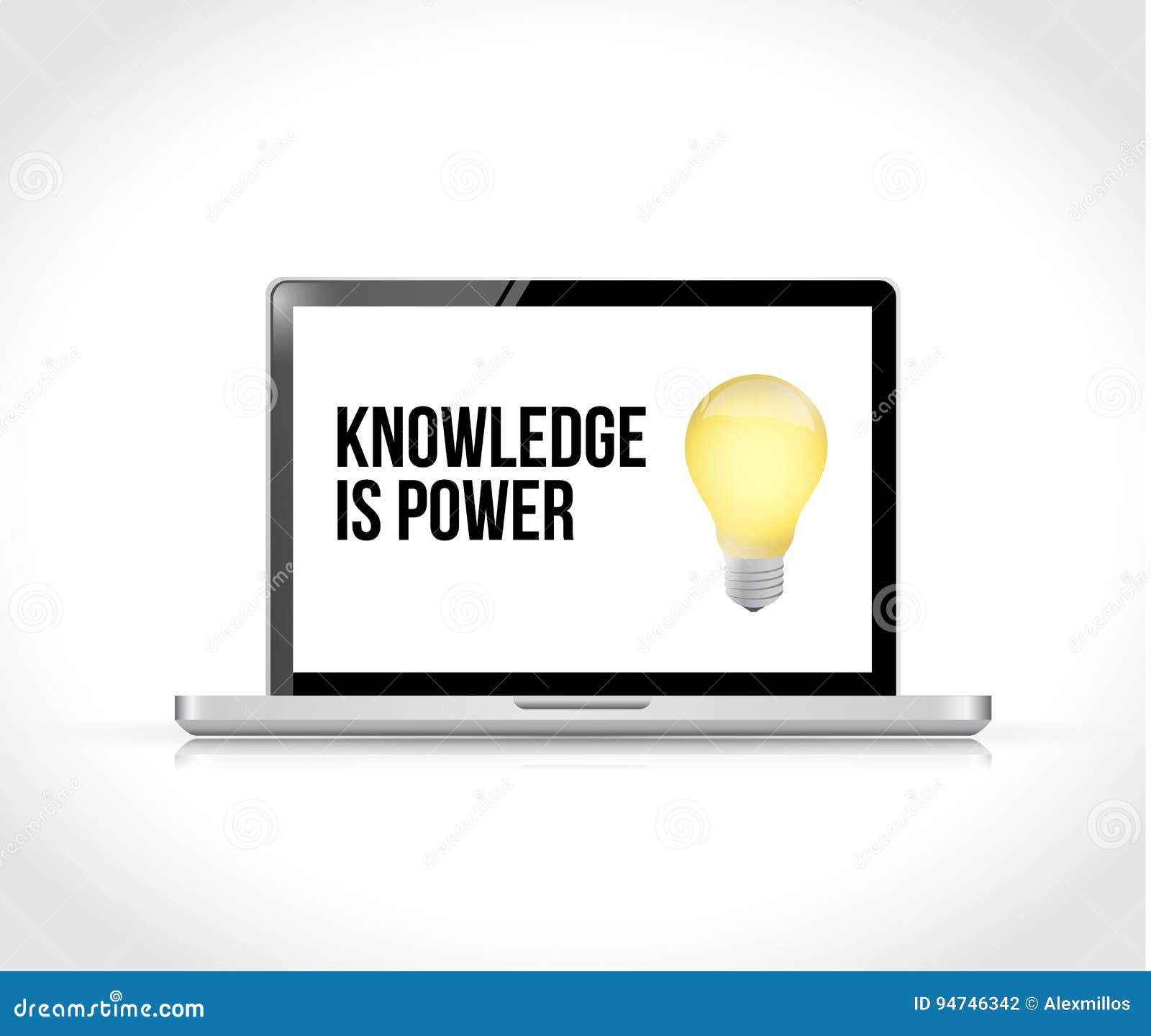 Knowledge is Power Sign on a Computer. Stock Illustration ...