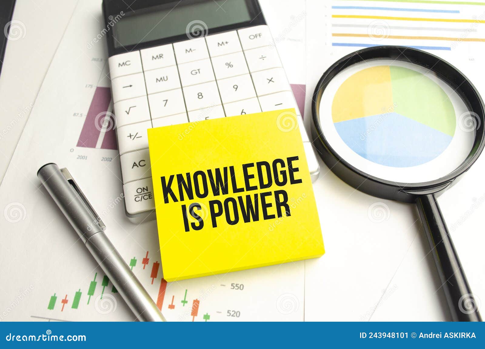 Knowledge is Power Text on Folder on White Paper Stock Image - Image of ...