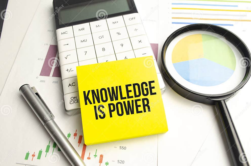 Knowledge is Power Text on Folder on White Paper Stock Image - Image of ...