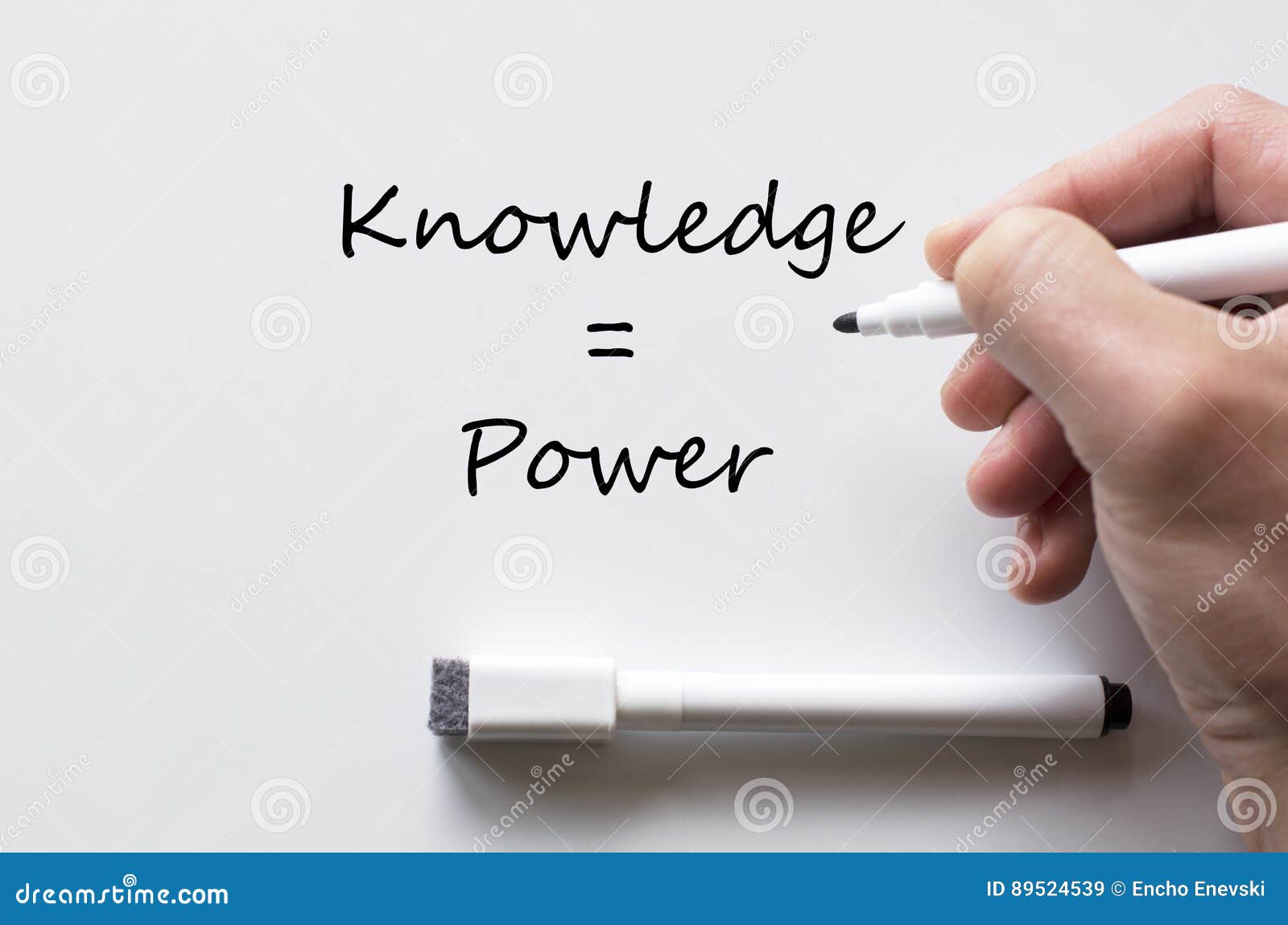 Knowledge and Power Written on Whiteboard Stock Image - Image of ...