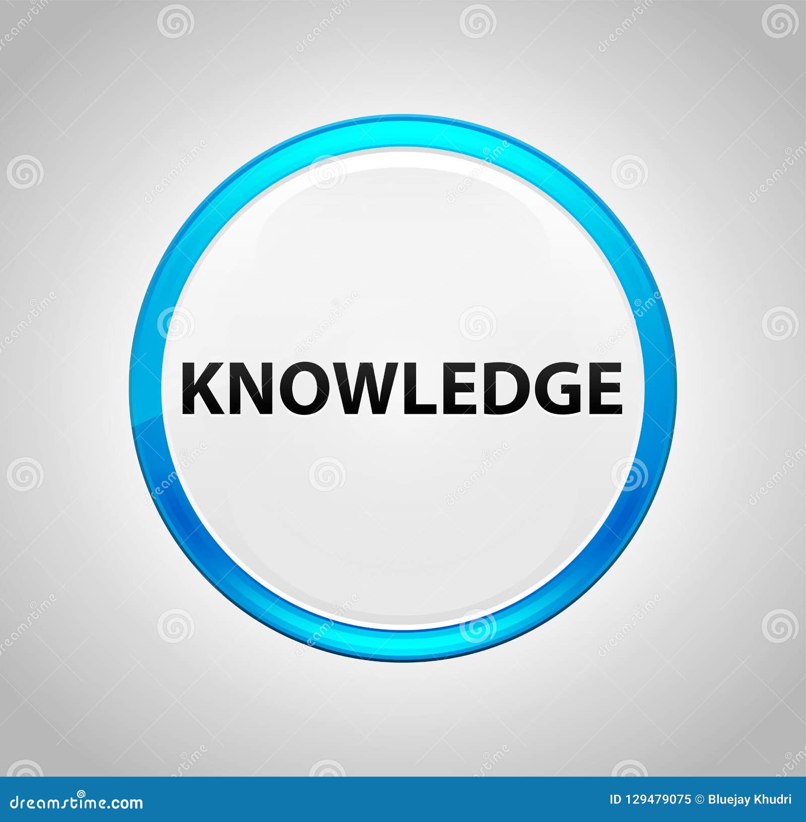 Knowledge Round Blue Push Button Stock Illustration - Illustration of ...