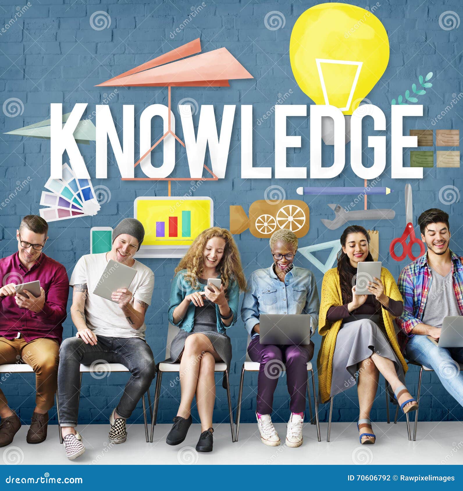 Knowledge School Course Degree Graphics Concept Stock Photo - Image of ...