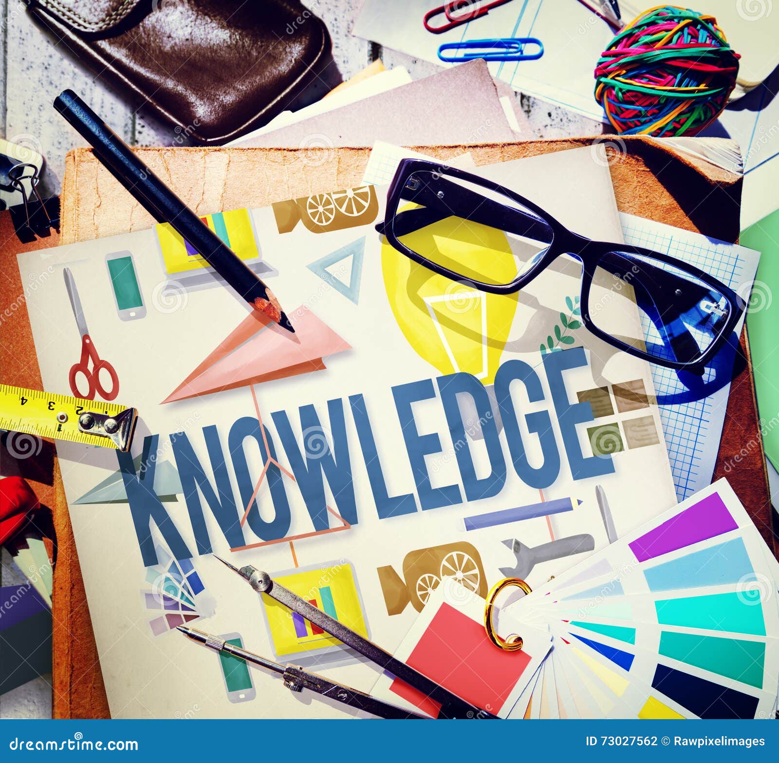 Knowledge School Course Degree Graphics Concept Stock Photo - Image of ...