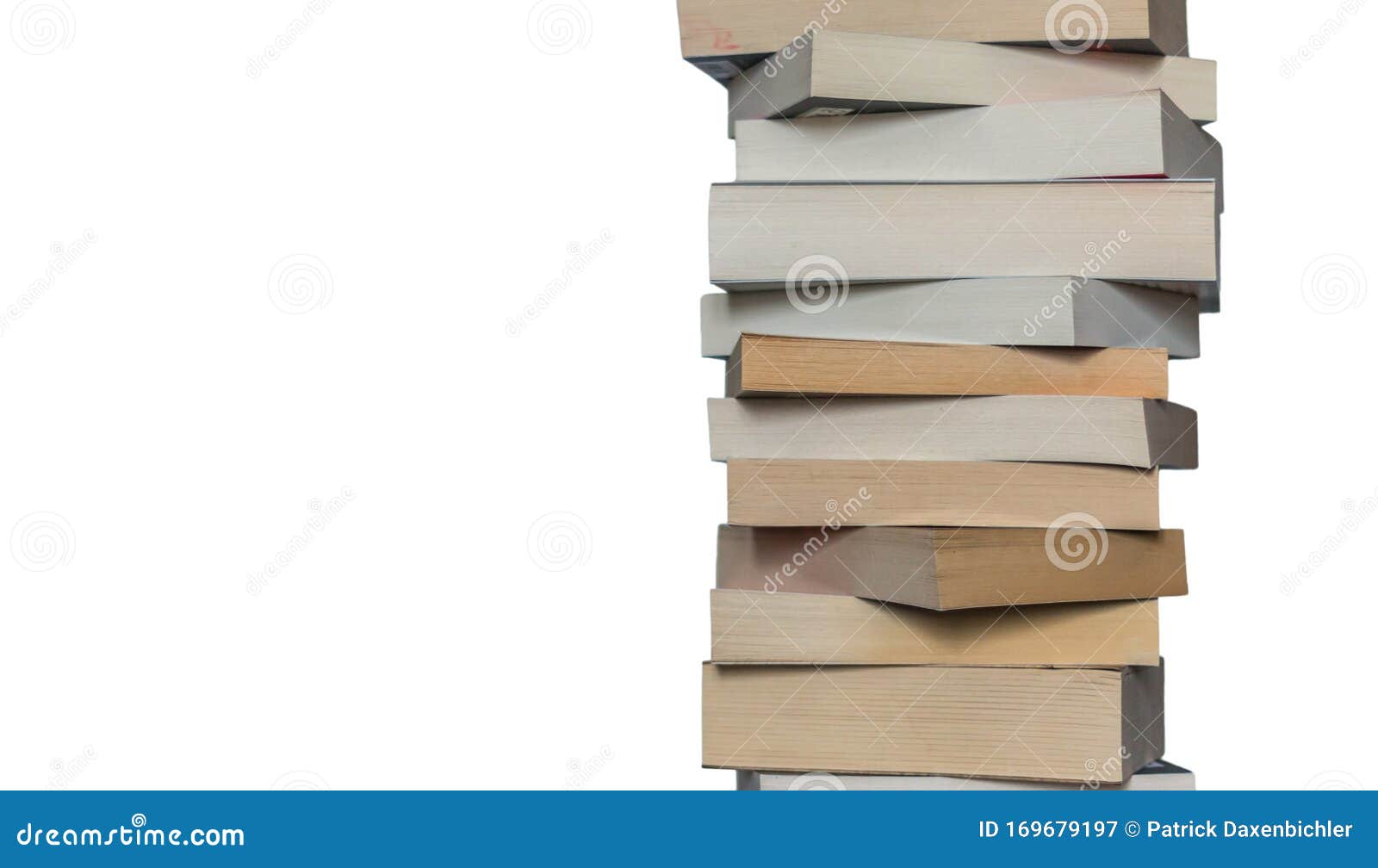 Knowledge and Science Concept: Stack of Books, Wooden Background Stock ...