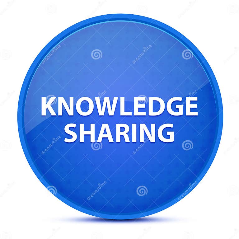 Knowledge Sharing Aesthetic Glossy Blue Round Button Abstract Stock ...