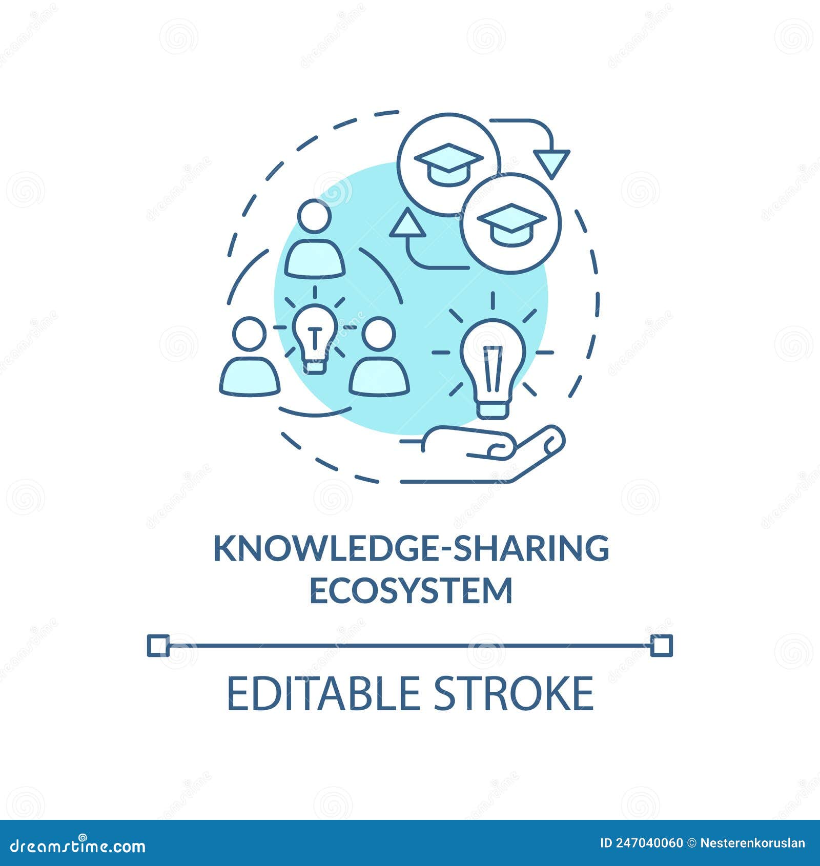 Knowledge-sharing Ecosystem Turquoise Concept Icon Stock Vector ...