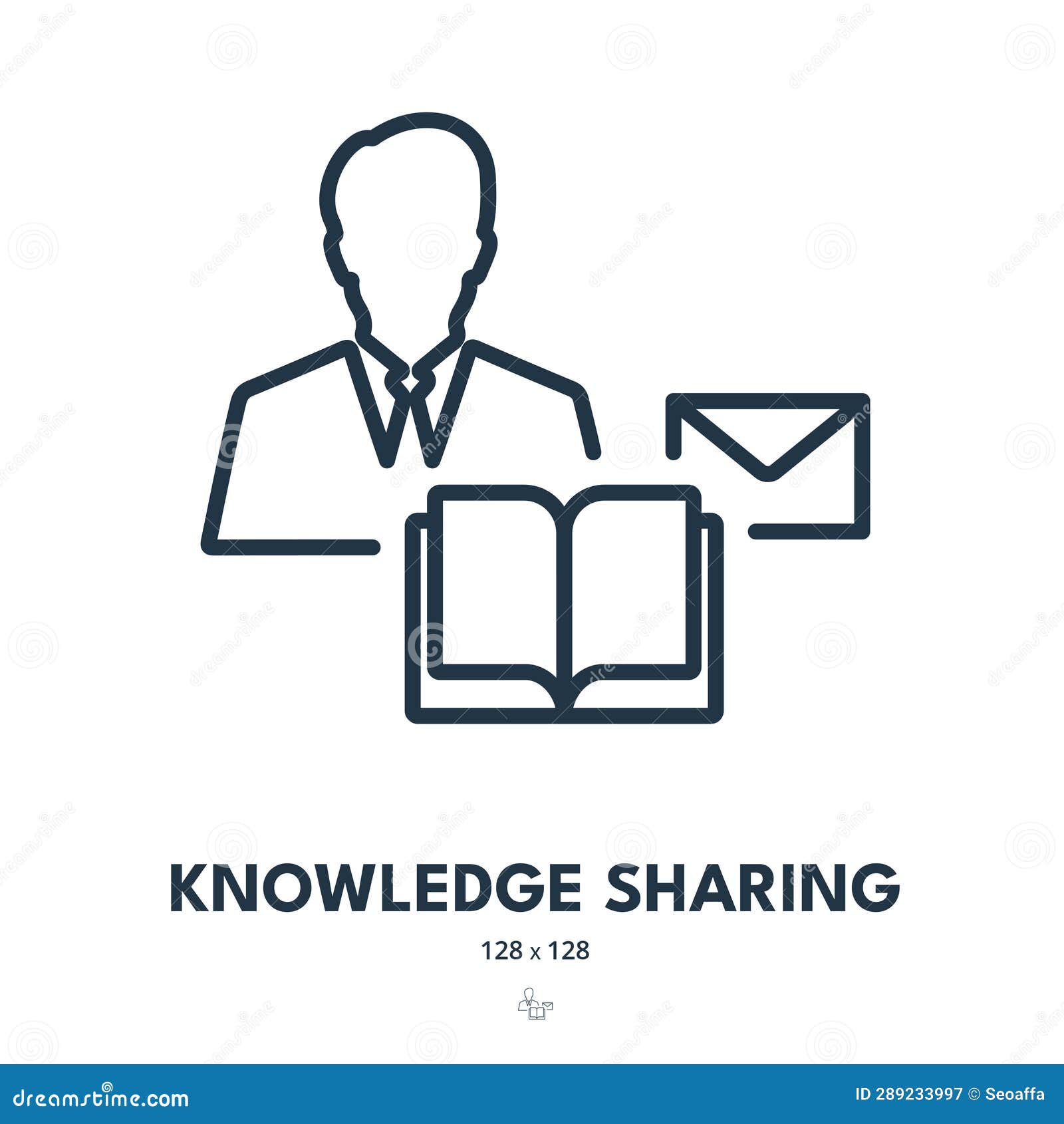 Knowledge Sharing Icon. Education, Teaching, Learning. Editable Stroke ...