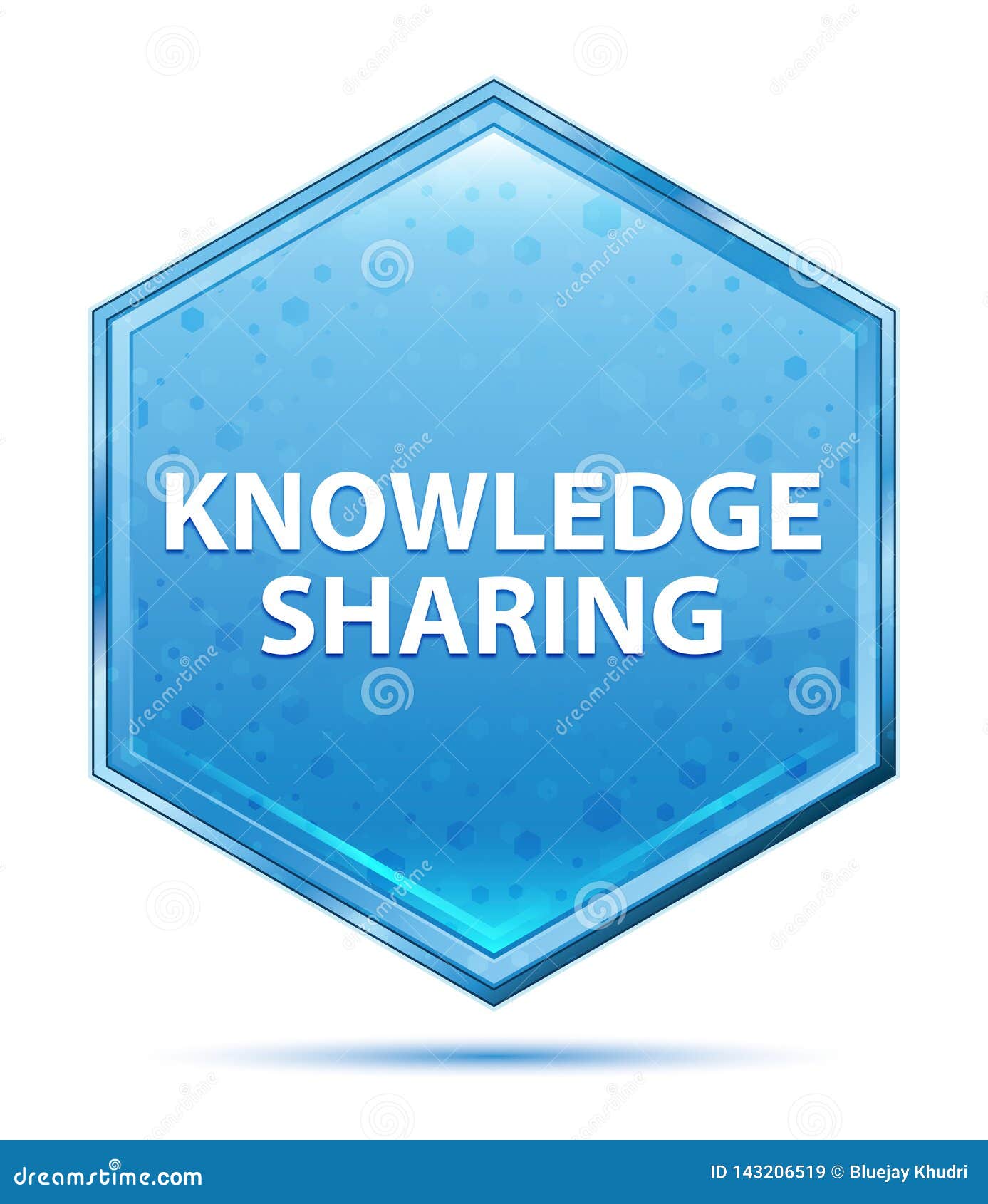 Knowledge Sharing Crystal Blue Hexagon Button Stock Illustration ...