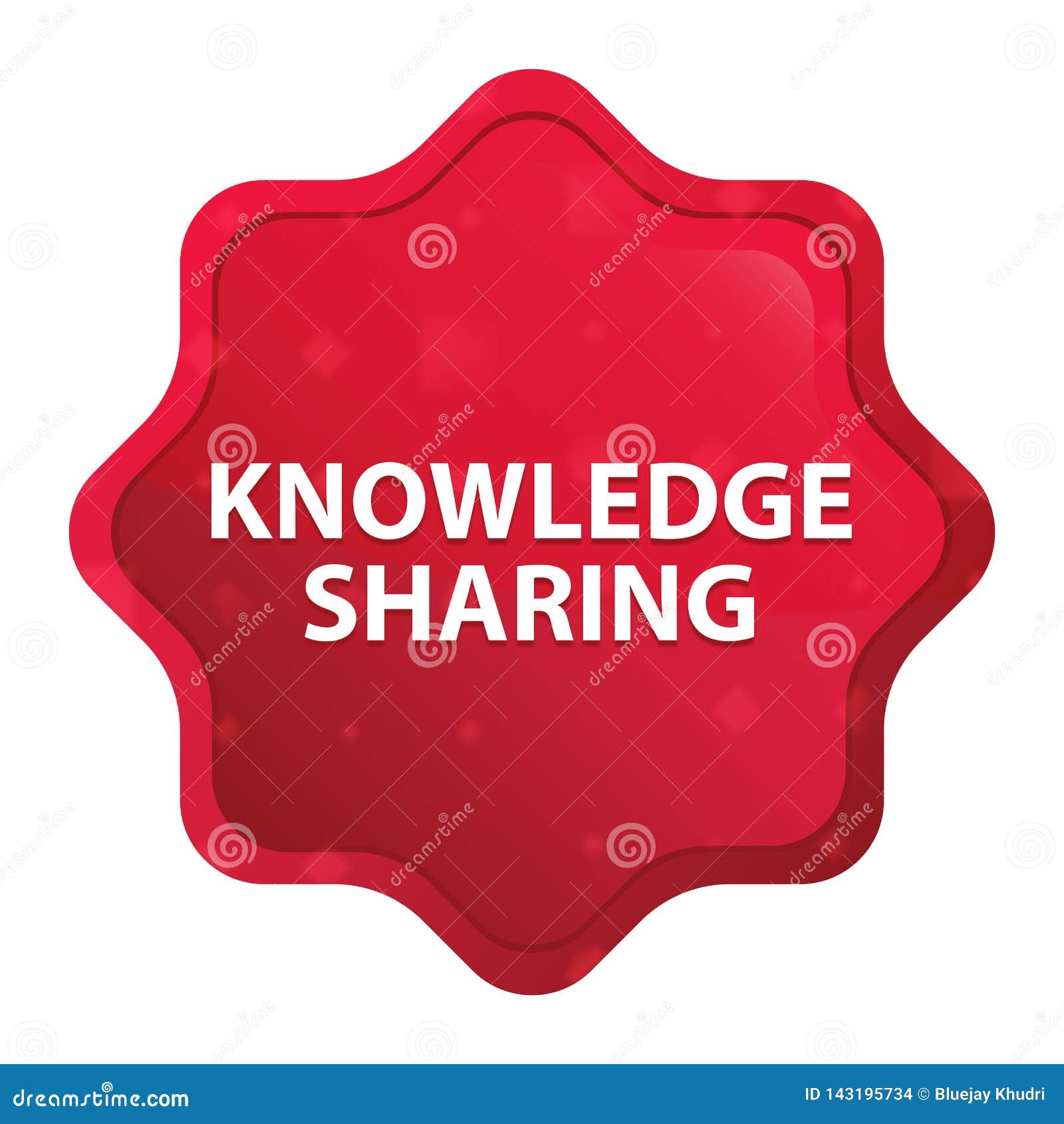 Knowledge Sharing Misty Rose Red Starburst Sticker Button Stock ...