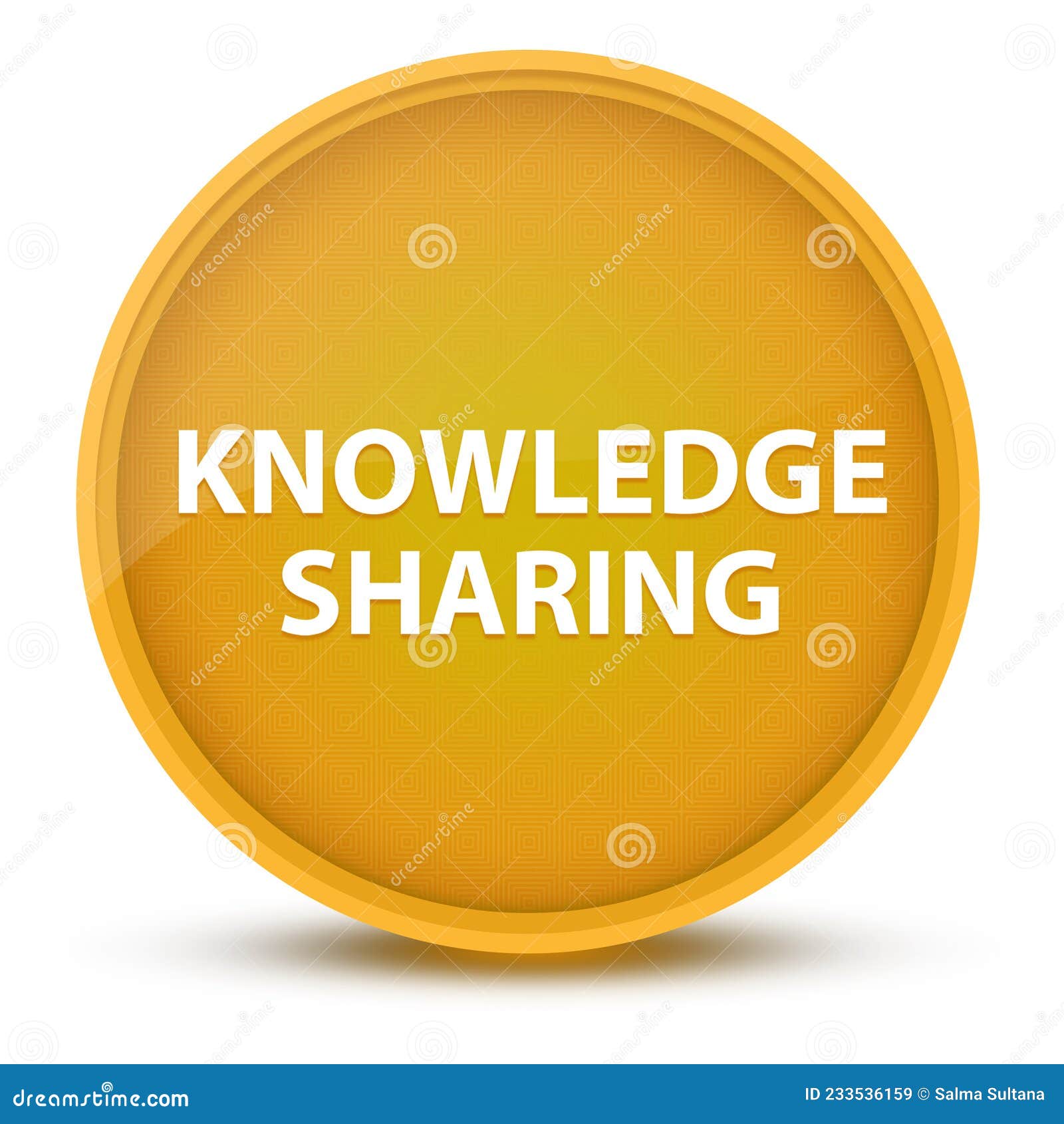 Knowledge Sharing Luxurious Glossy Yellow Round Button Abstract Stock ...