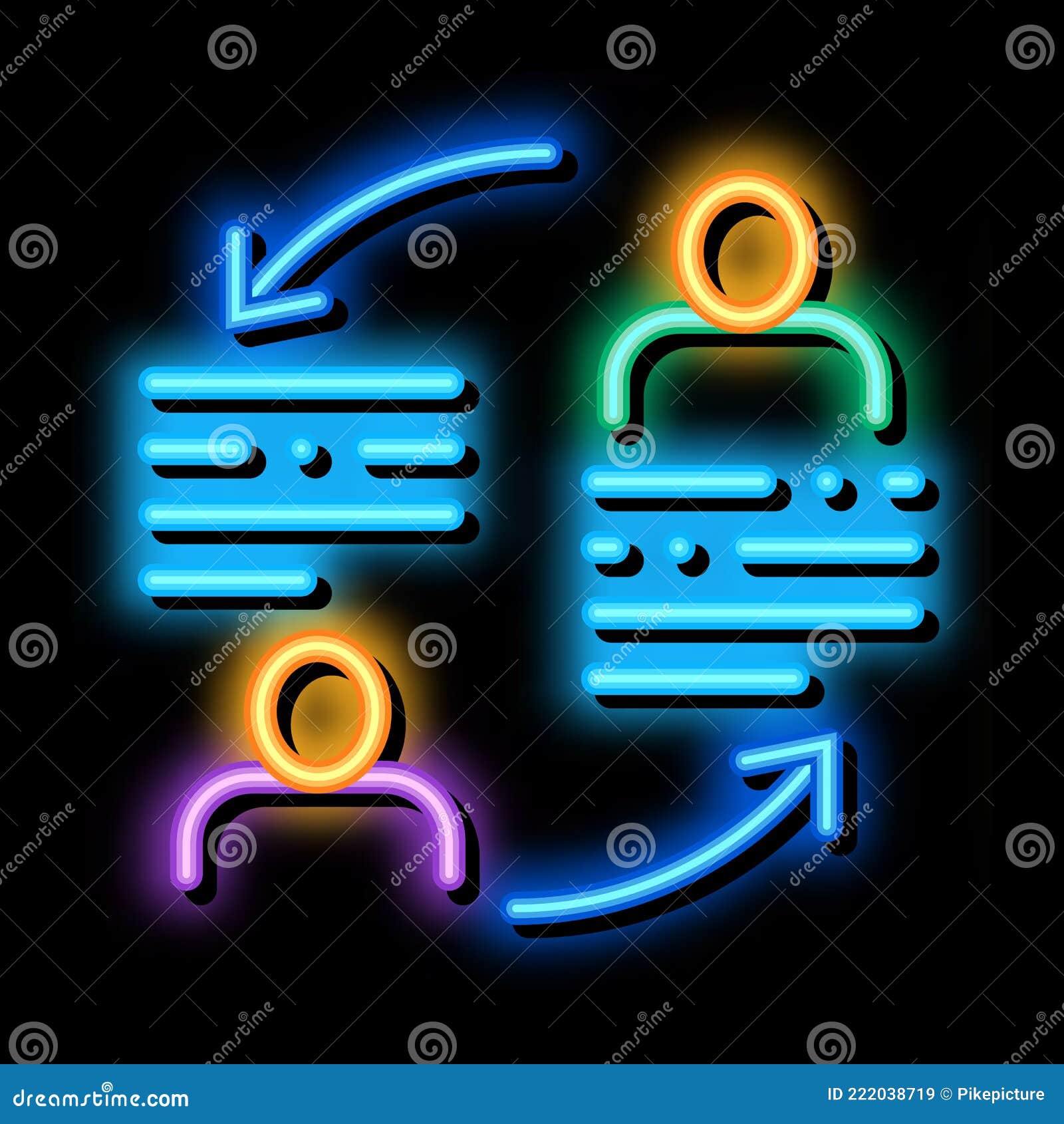 Knowledge Sharing Neon Glow Icon Illustration Stock Vector ...