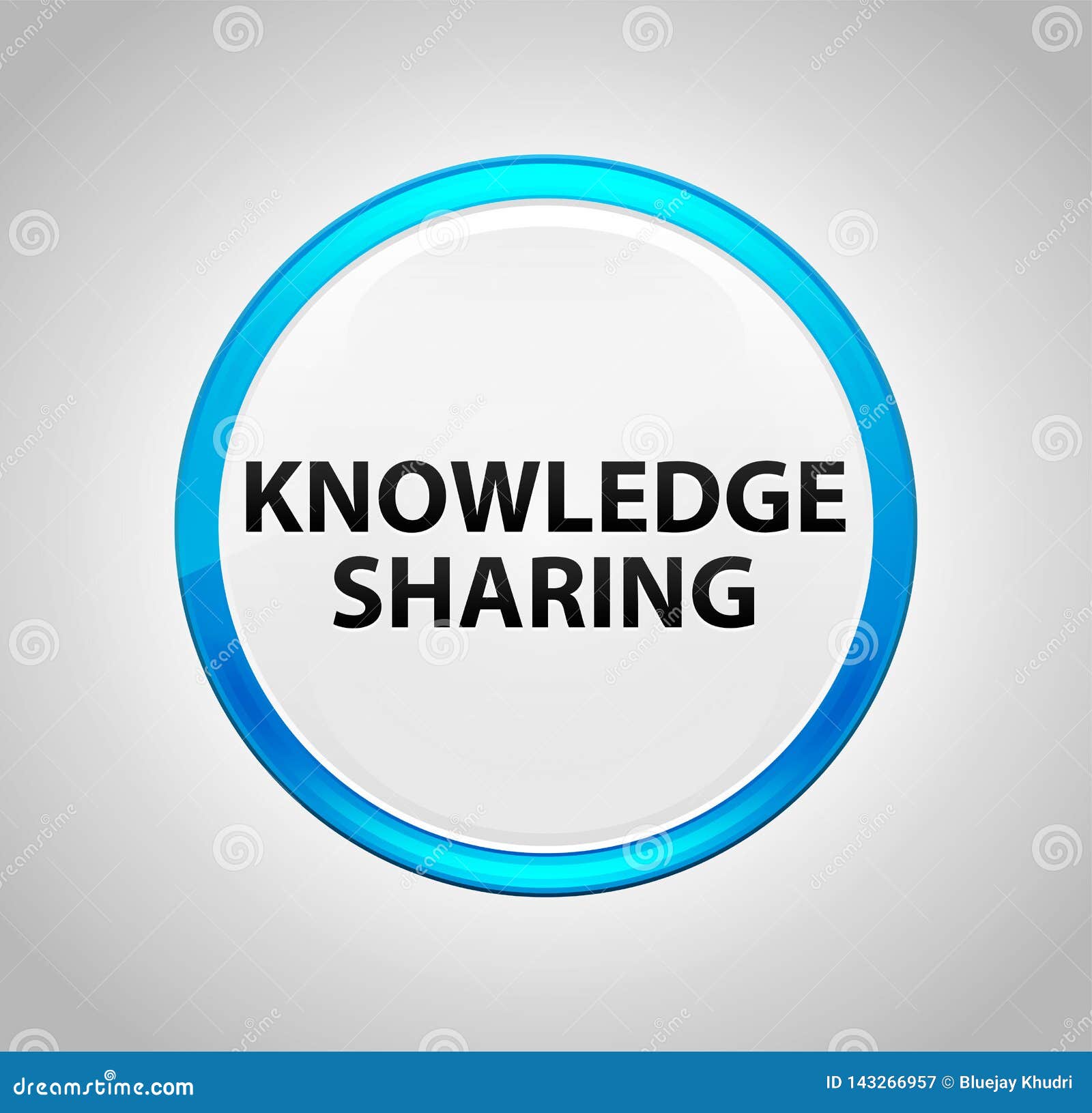 Knowledge Sharing Round Blue Push Button Stock Illustration ...