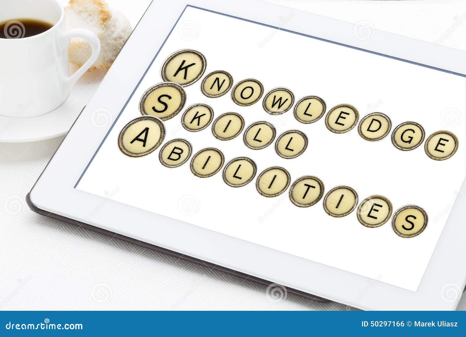 Knowledge, Skills, and Abilities Stock Photo - Image of typewriter ...