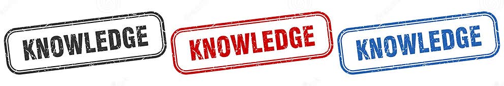 Knowledge Square Isolated Sign Set. Knowledge Stamp Stock Vector ...