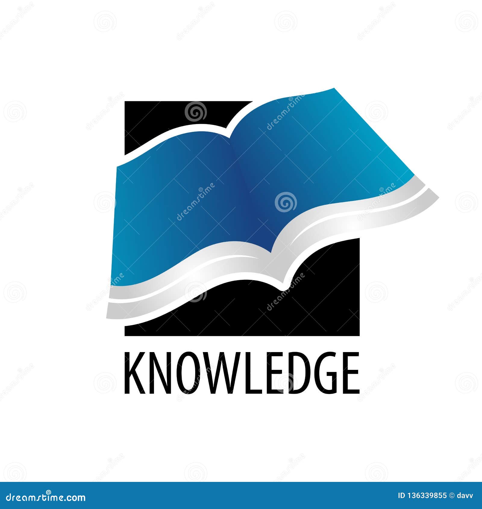 Knowledge. Square Open Book Icon Logo Concept Design Template Stock ...