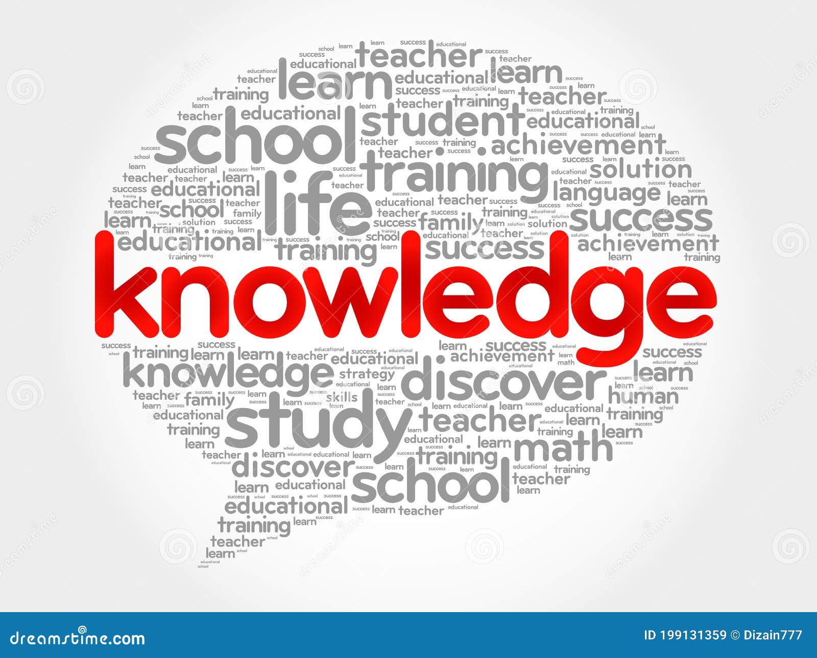 KNOWLEDGE Think Bubble Word Cloud Stock de ilustración - Ilustración de ...