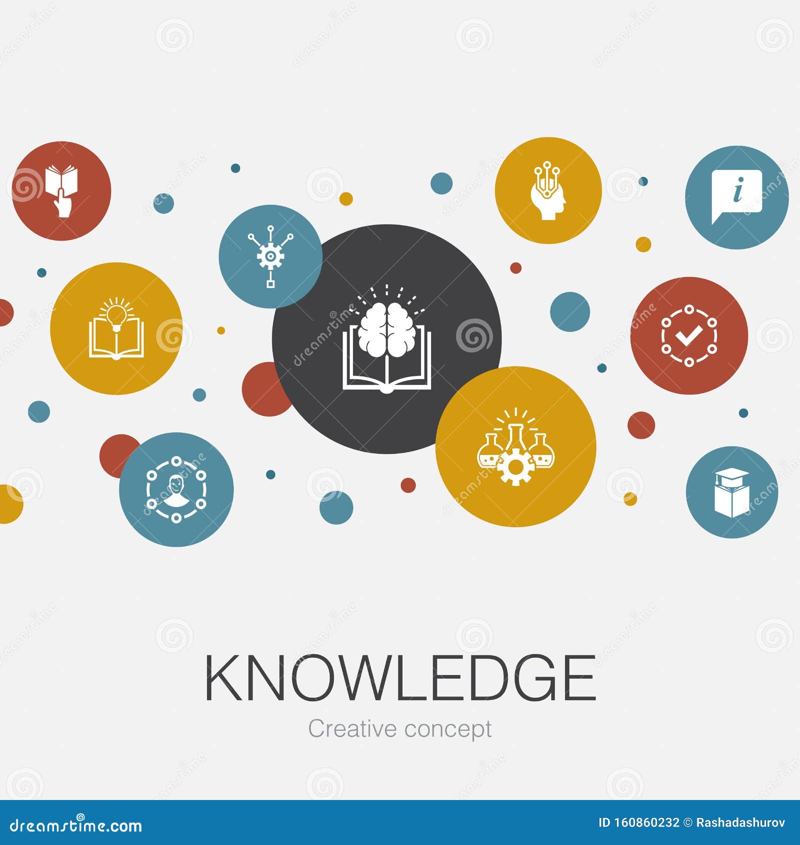 Knowledge Trendy Circle Template with Stock Vector - Illustration of ...