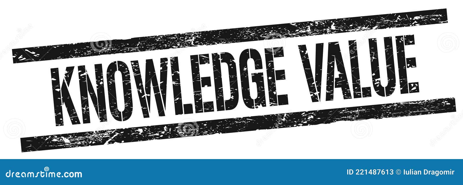 KNOWLEDGE VALUE Text on Black Grungy Rectangle Stamp Stock Illustration ...