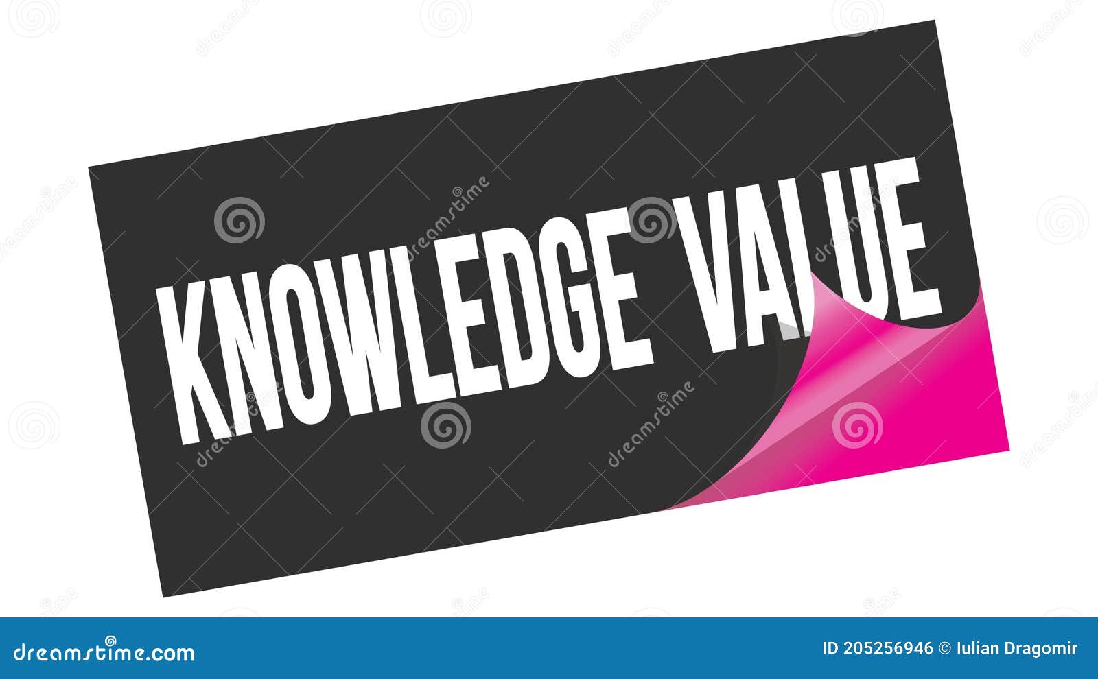 KNOWLEDGE VALUE Text on Black Pink Sticker Stamp Stock Illustration ...