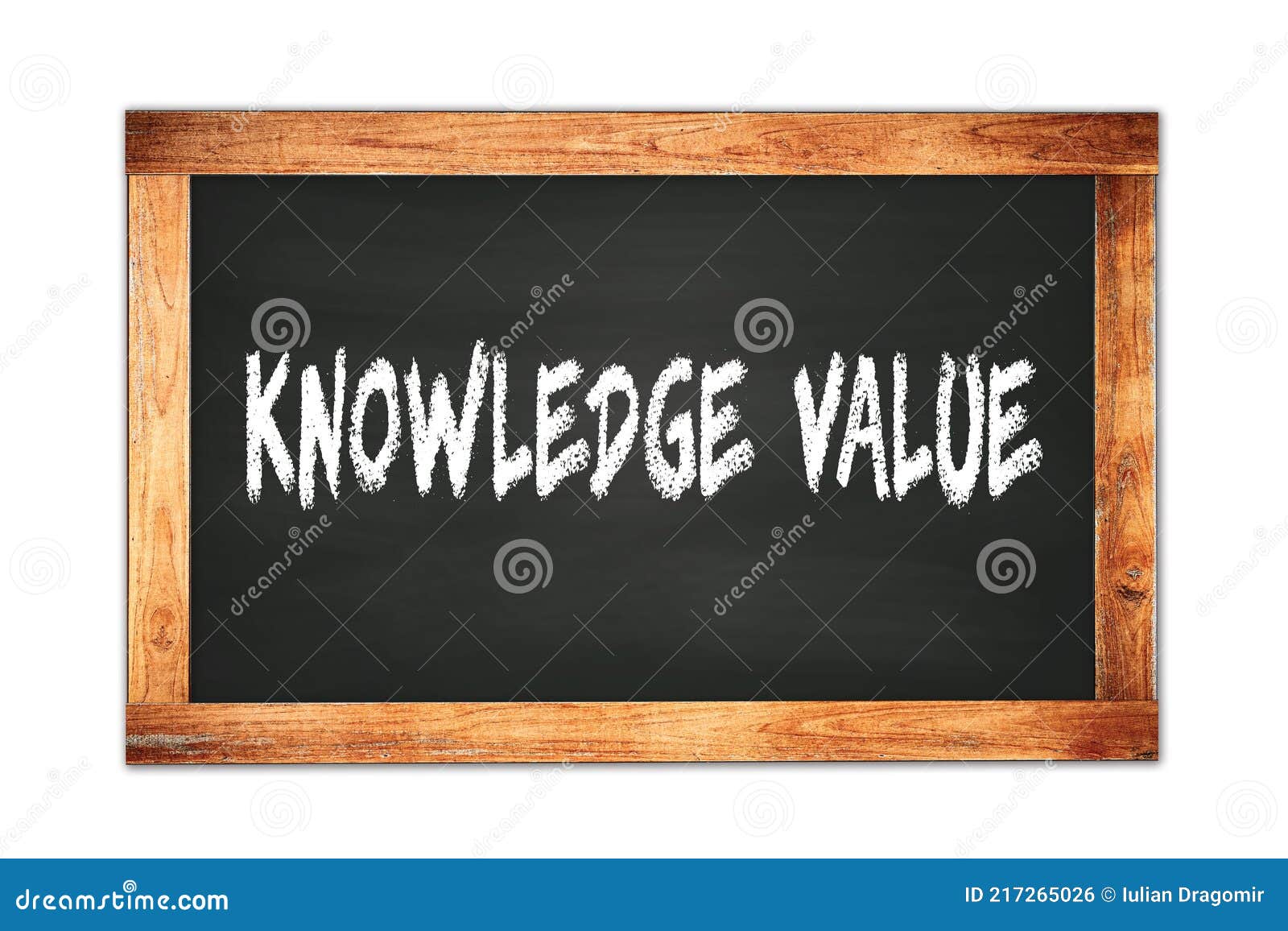 KNOWLEDGE VALUE Text Written on Wooden Frame School Blackboard Stock ...