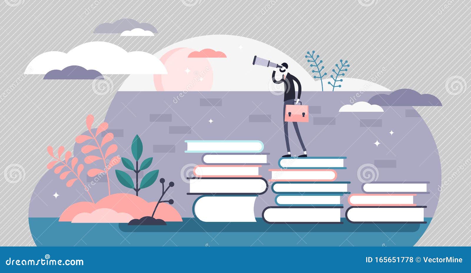 Knowledge Vector Illustration. Smart Wisdom Persons in Flat Tiny ...