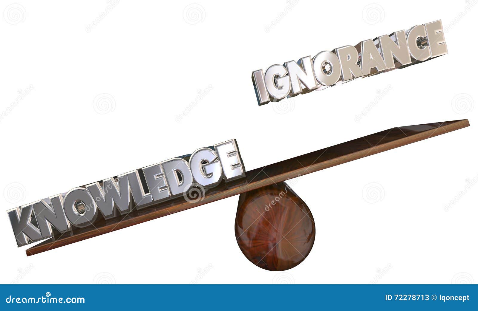 Knowledge Vs Ignorance See Saw Education Stock Illustration ...