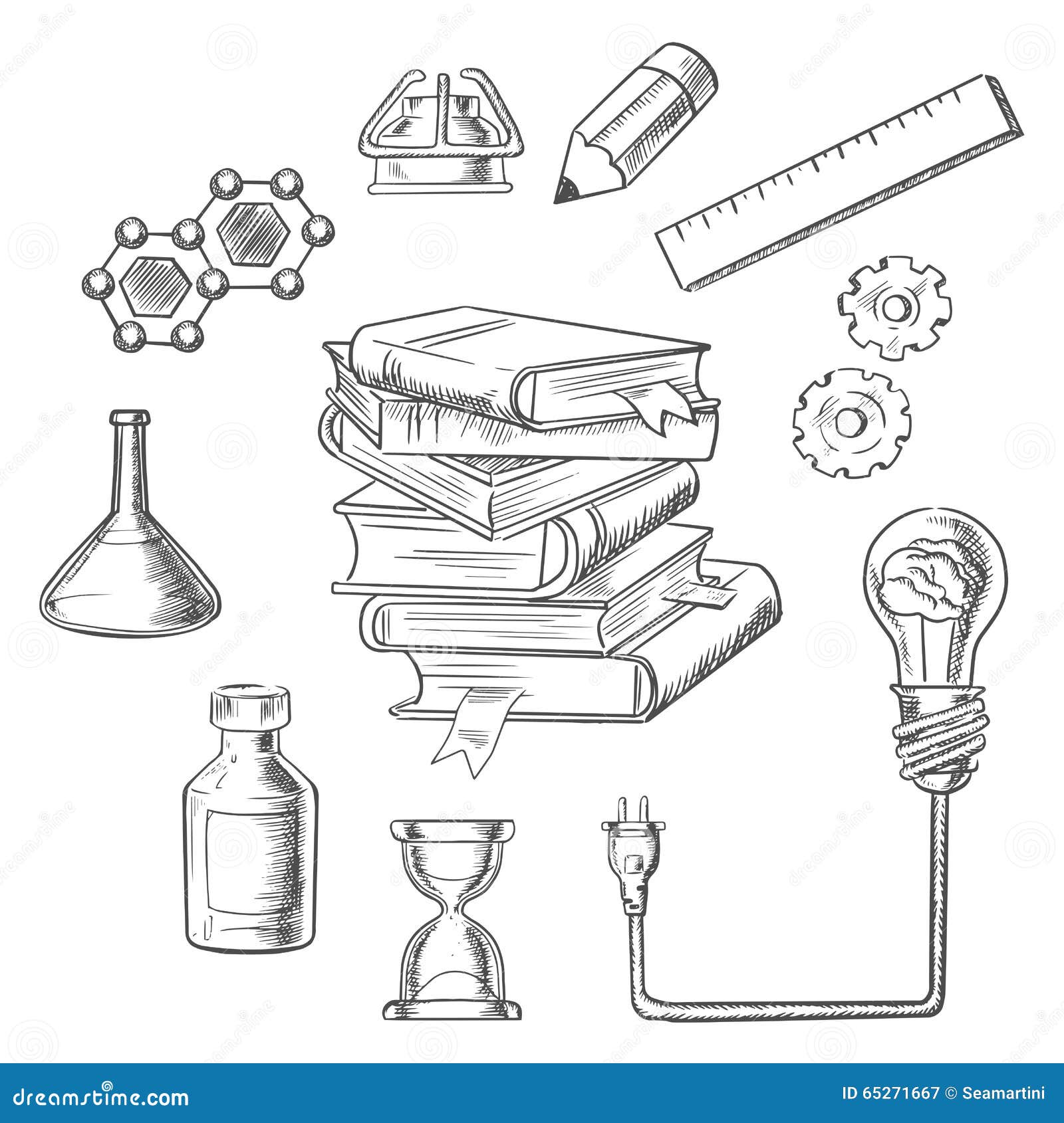 Knowledge and Web Education Sketch Icons Stock Vector - Illustration of ...