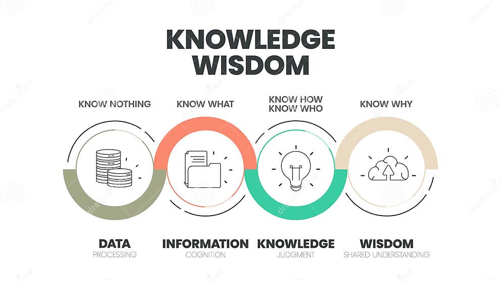 Knowledge Wisdom Circle Infographic Template with Icons. Knowledge ...