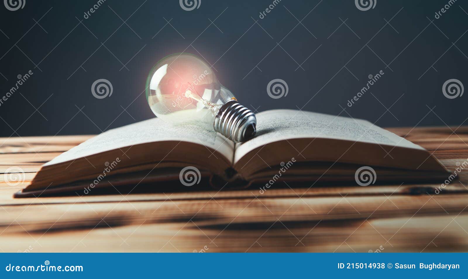 Knowledge and Wisdom, Light Bulb on the Book Stock Photo - Image of ...