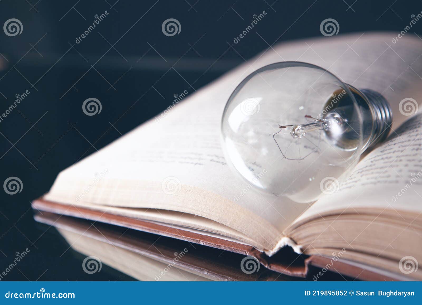 Knowledge and Wisdom, Light Bulb on the Book Stock Photo - Image of ...