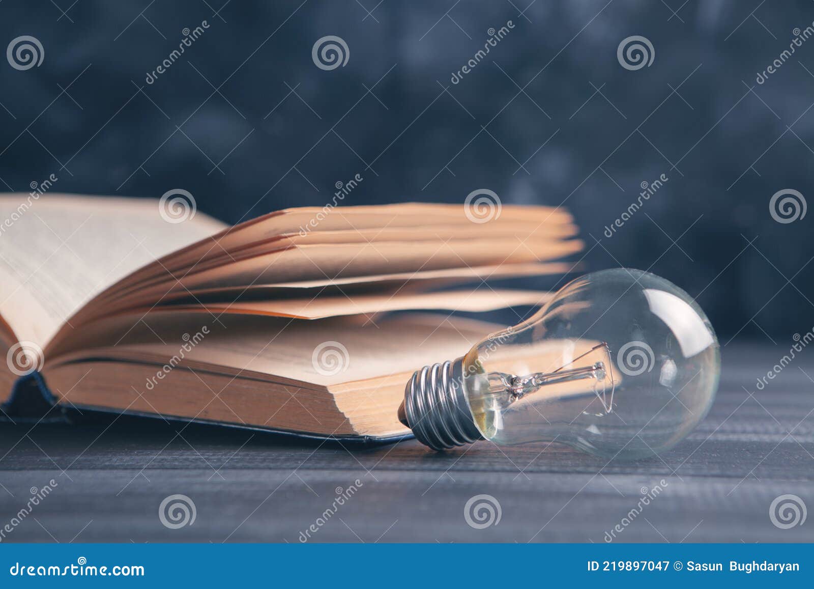 Knowledge and Wisdom, Light Bulb on the Book Stock Image - Image of ...