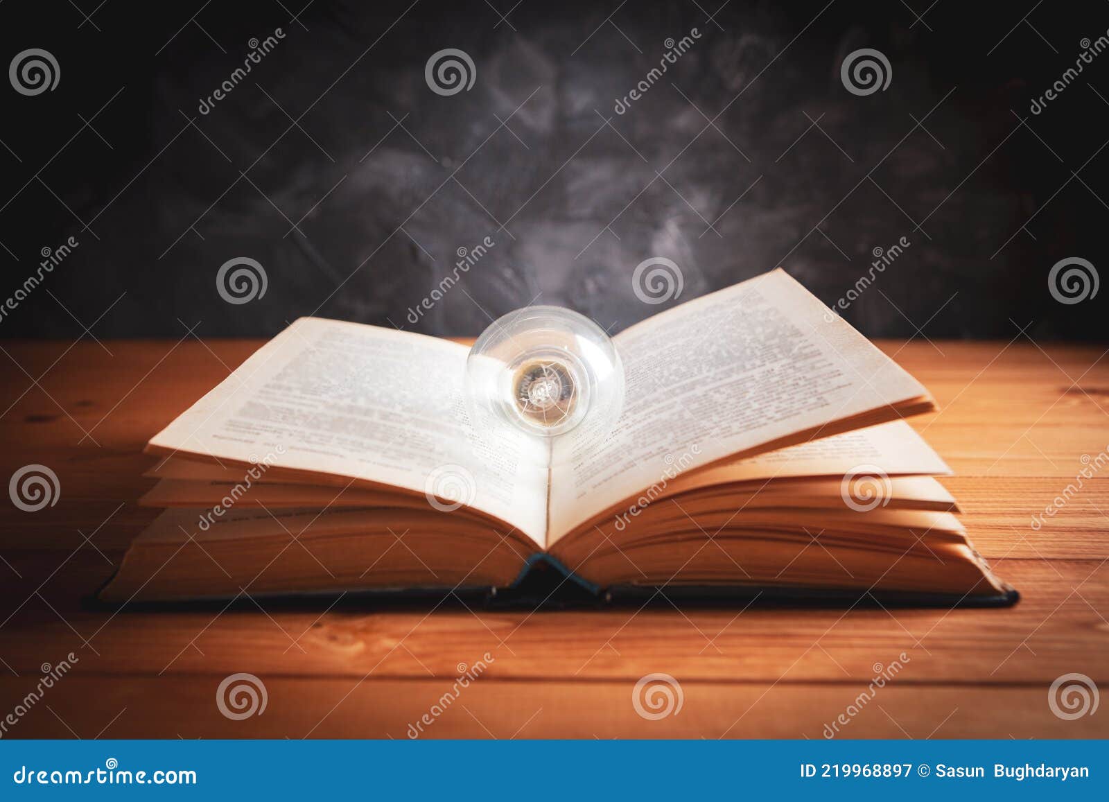Knowledge and Wisdom, Light Bulb on the Book Stock Image - Image of ...