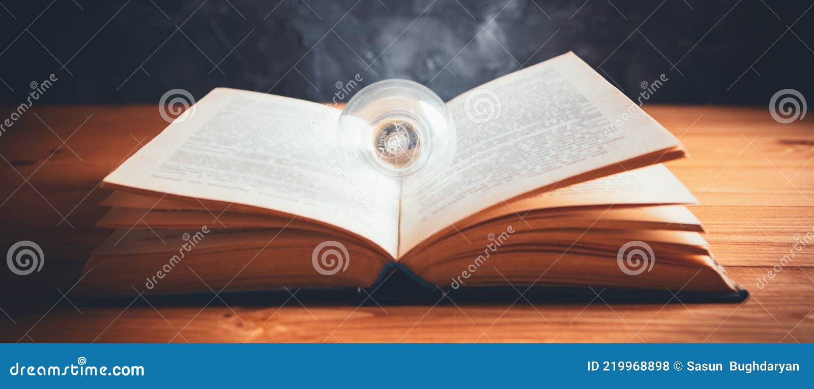 Knowledge and Wisdom, Light Bulb on the Book Stock Photo - Image of ...