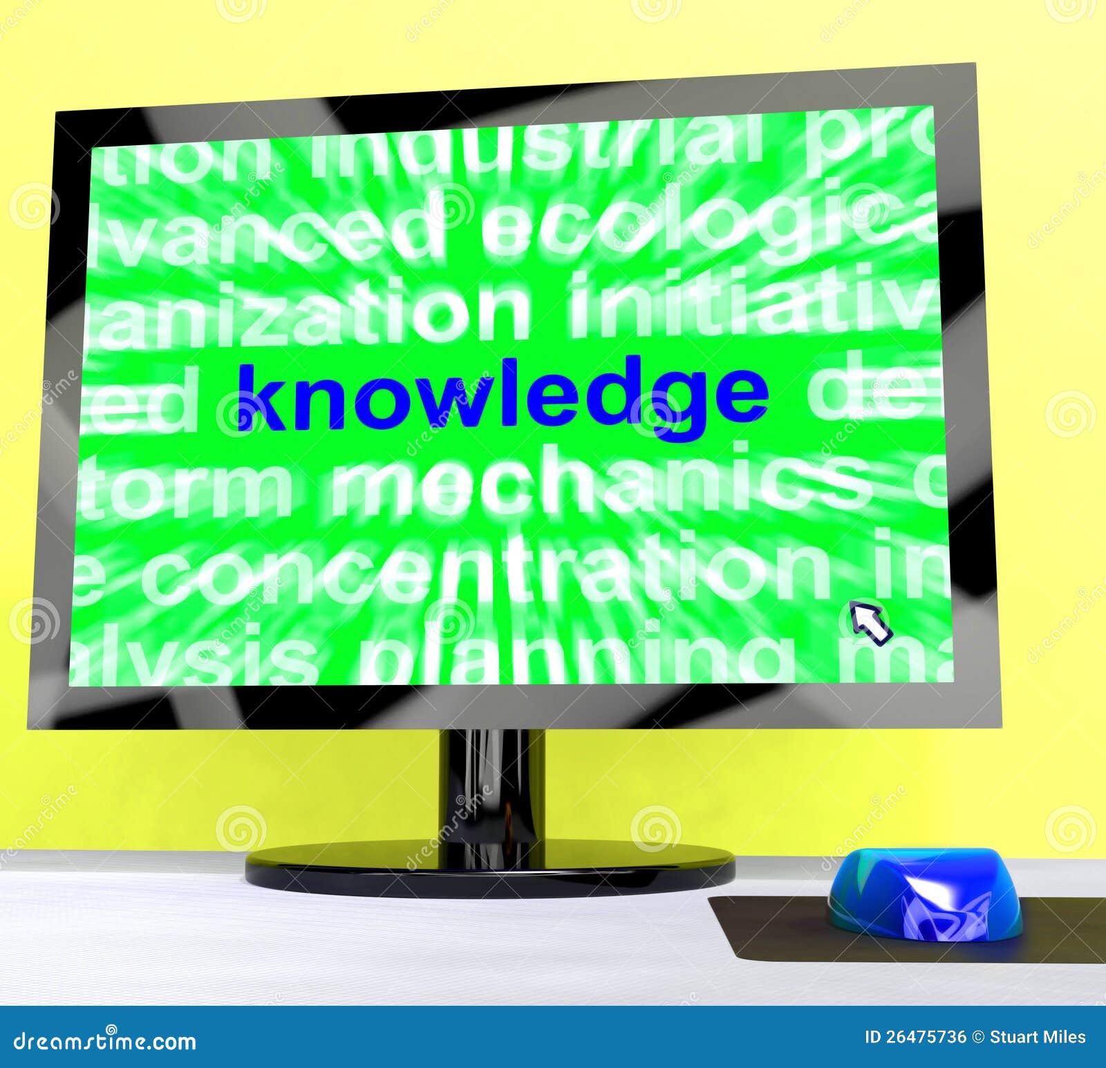 Knowledge Word on Computer stock illustration. Illustration of ...