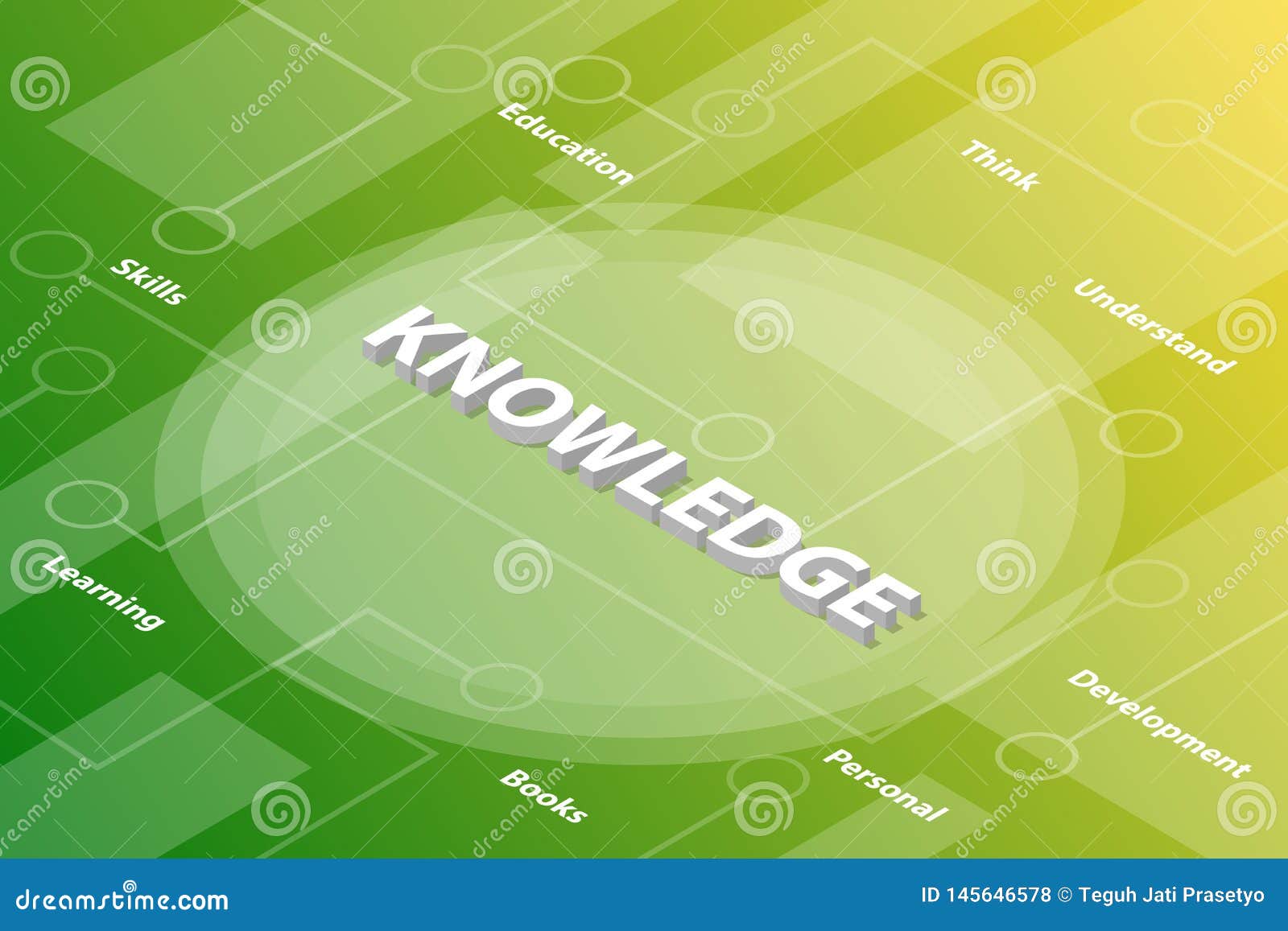 Knowledge Words Isometric 3d Word Text Concept with Some Related Text ...