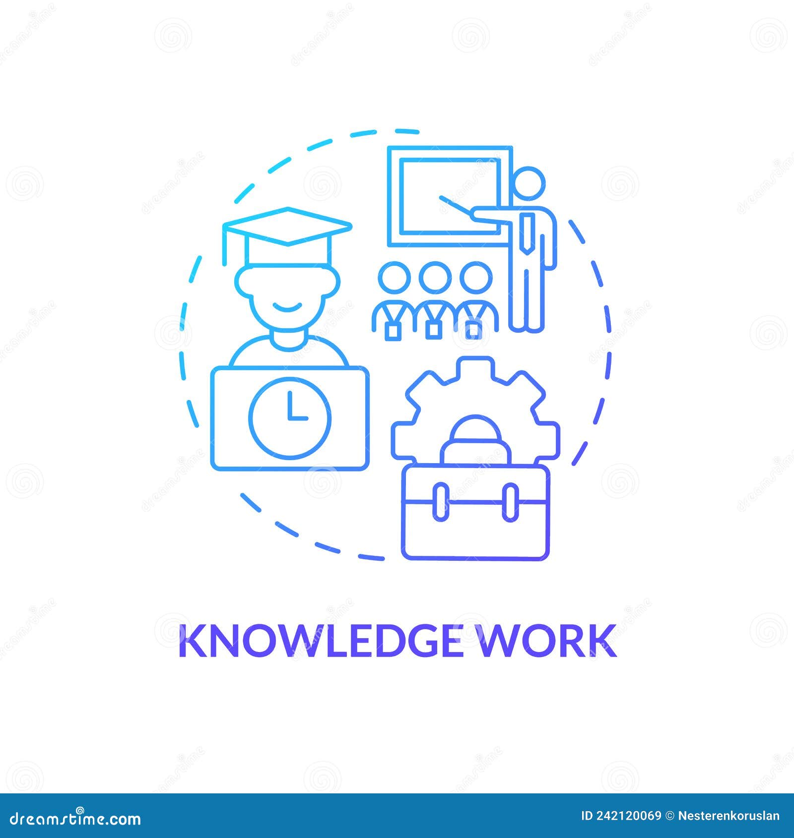 Knowledge Work Blue Gradient Concept Icon Stock Vector - Illustration ...